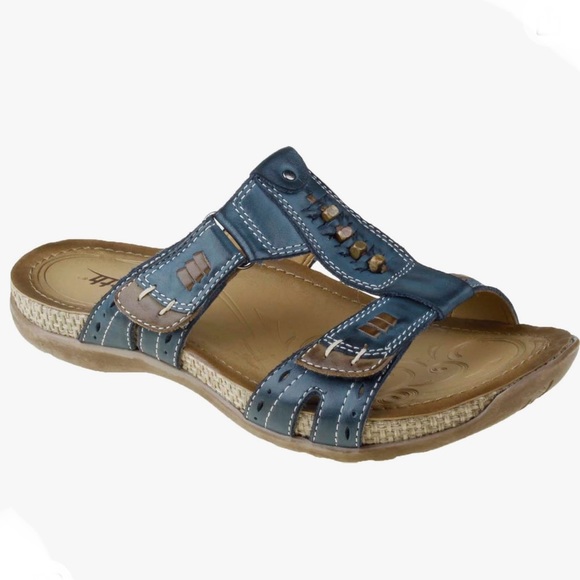 Earth | Shoes | Earth Abaca Dark Blue Sandals Sz 85b | Poshmark